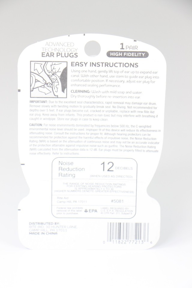 10 PACK Rite Aid Ear Plugs in Plastic Cases NRR 12 Soft Reusable ...