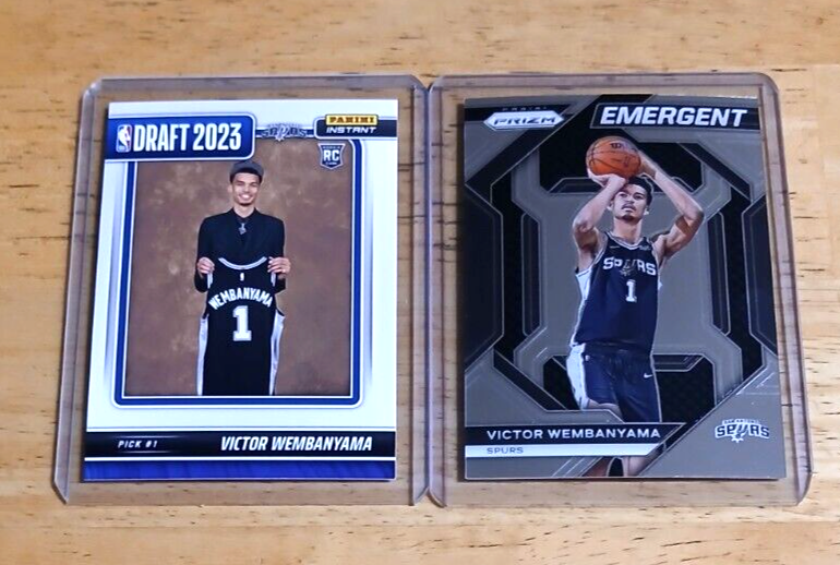 Victor Wembanyama Spurs LOT (2) ROOKIES/2023 Instant DRAFT Rookie/PRIZM ...