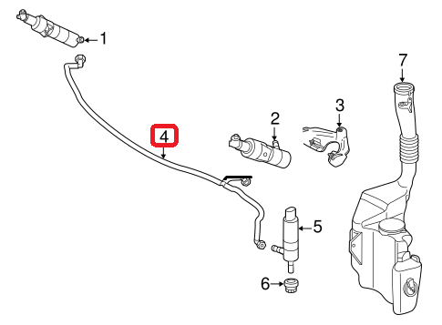 Mercedes-Benz E W212 Windshield Washer Hose Pipe A2128600092 2011 for ...
