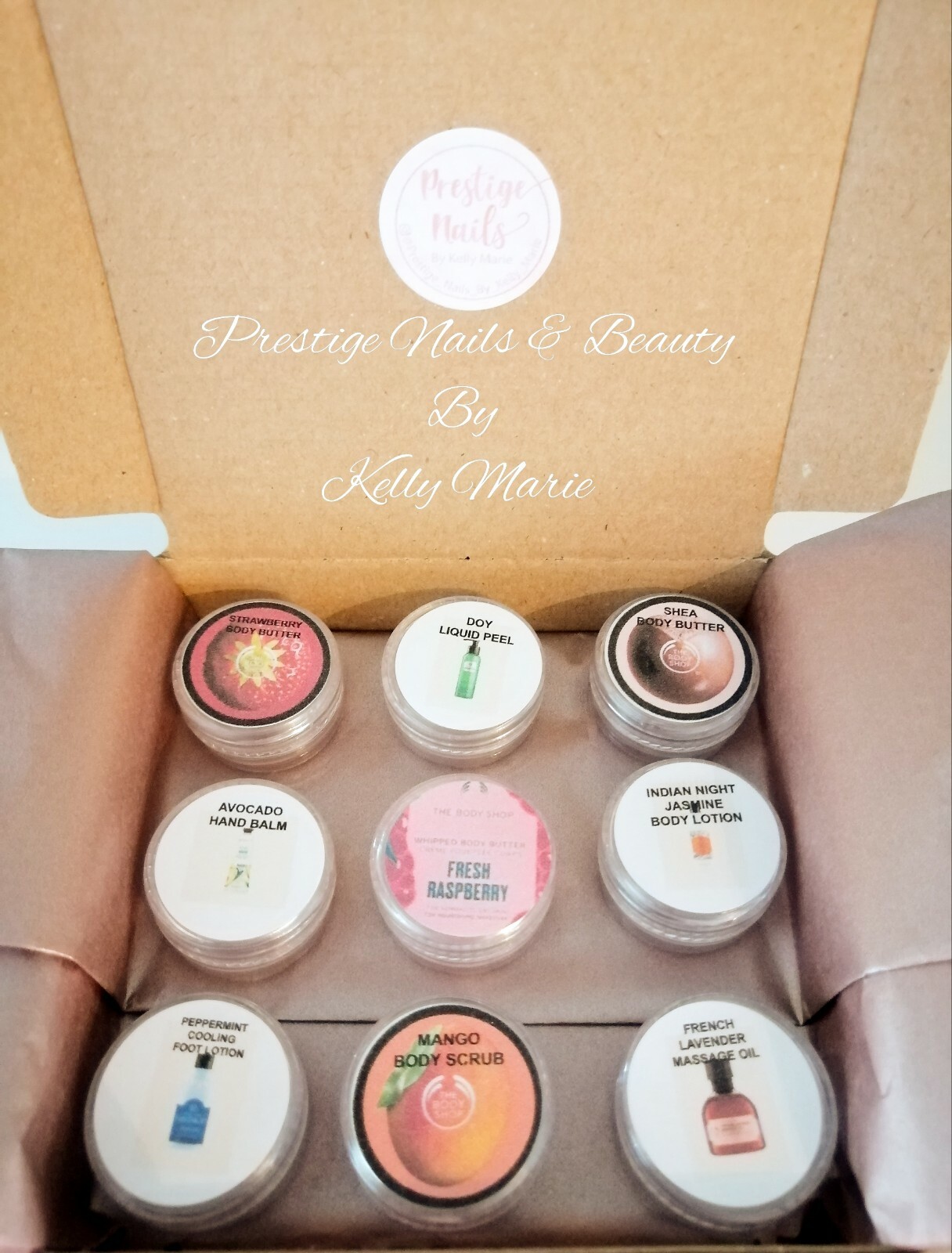 The Body Shop Sample Pots x9 Bath & Body Travel Handbag Size Gift Treat ...