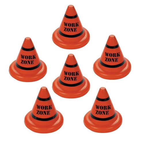 Construction Party Favours Office Gifts 12 Orange Work Zone Cones ...