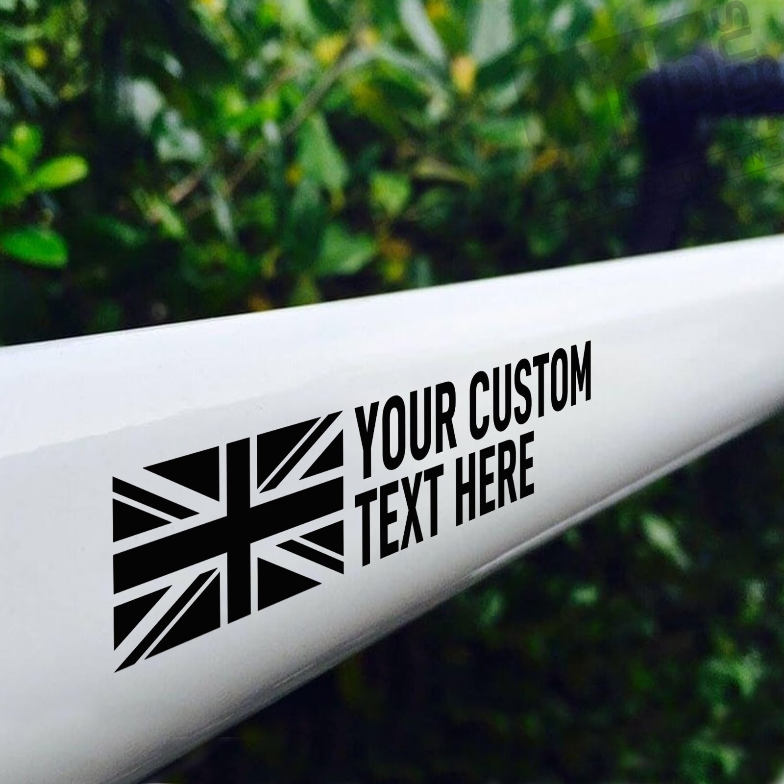 x2 PERSONALISED ENGLAND UNION FLAG BIKE FRAME NAME STICKERS VINYL DECAL ...