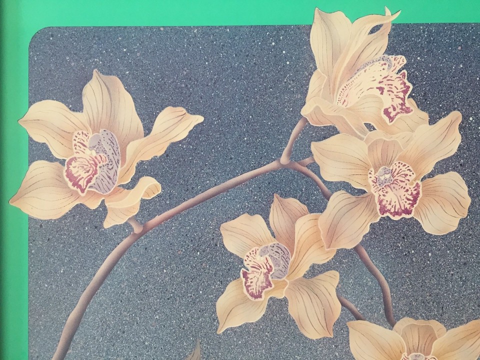 JUSTIN COOPERSMITH VTG 1980'S POST MODERN ORCHIDS FRAMED LITHOGRAPH ...