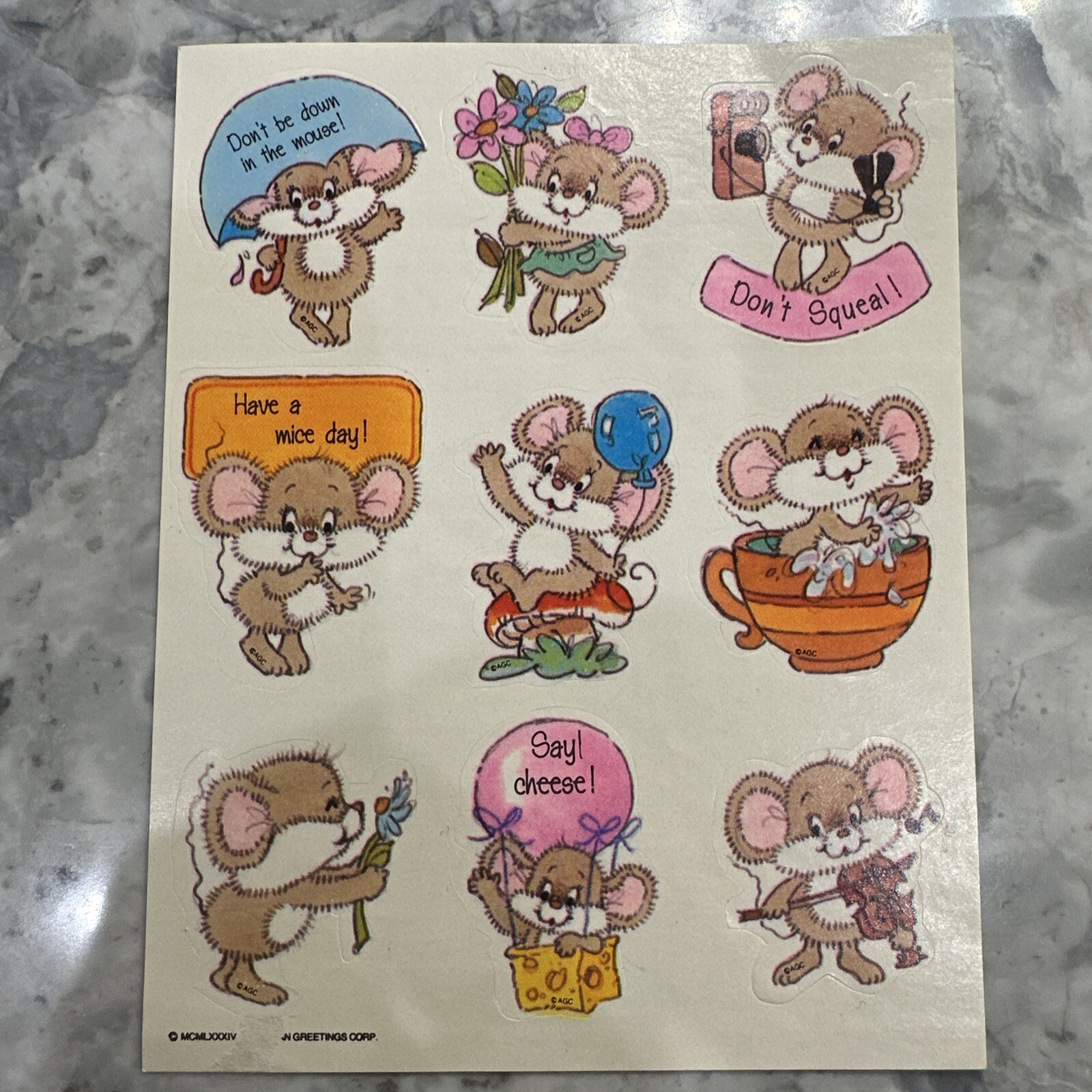 American greetings stickers Sheet Mice Stickers 80’s Vintage | eBay