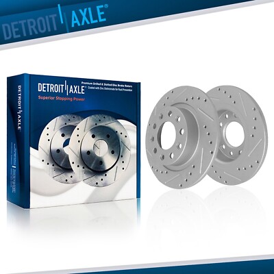 264mm Pair Rear Drilled and Slottet Disc Brake Rotors for 2013 - 2016 ...