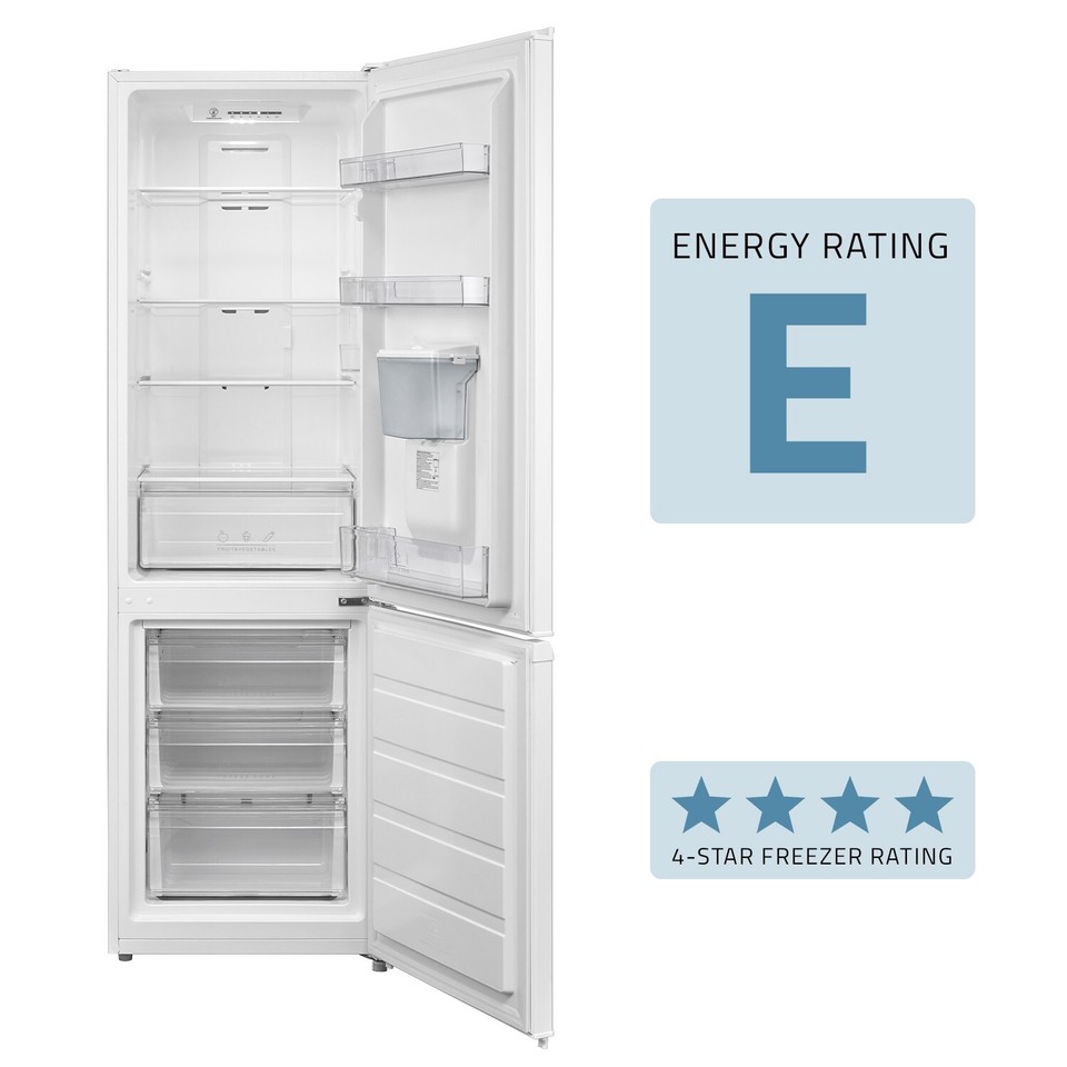 Cookology Fridge Freezer 268L with Water Dispenser 55cm - White ...