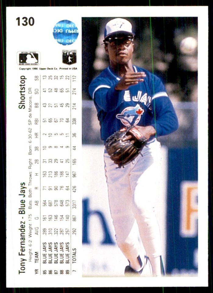 1990 Upper Deck Tony Fernandez Baseball Cards #130 | eBay
