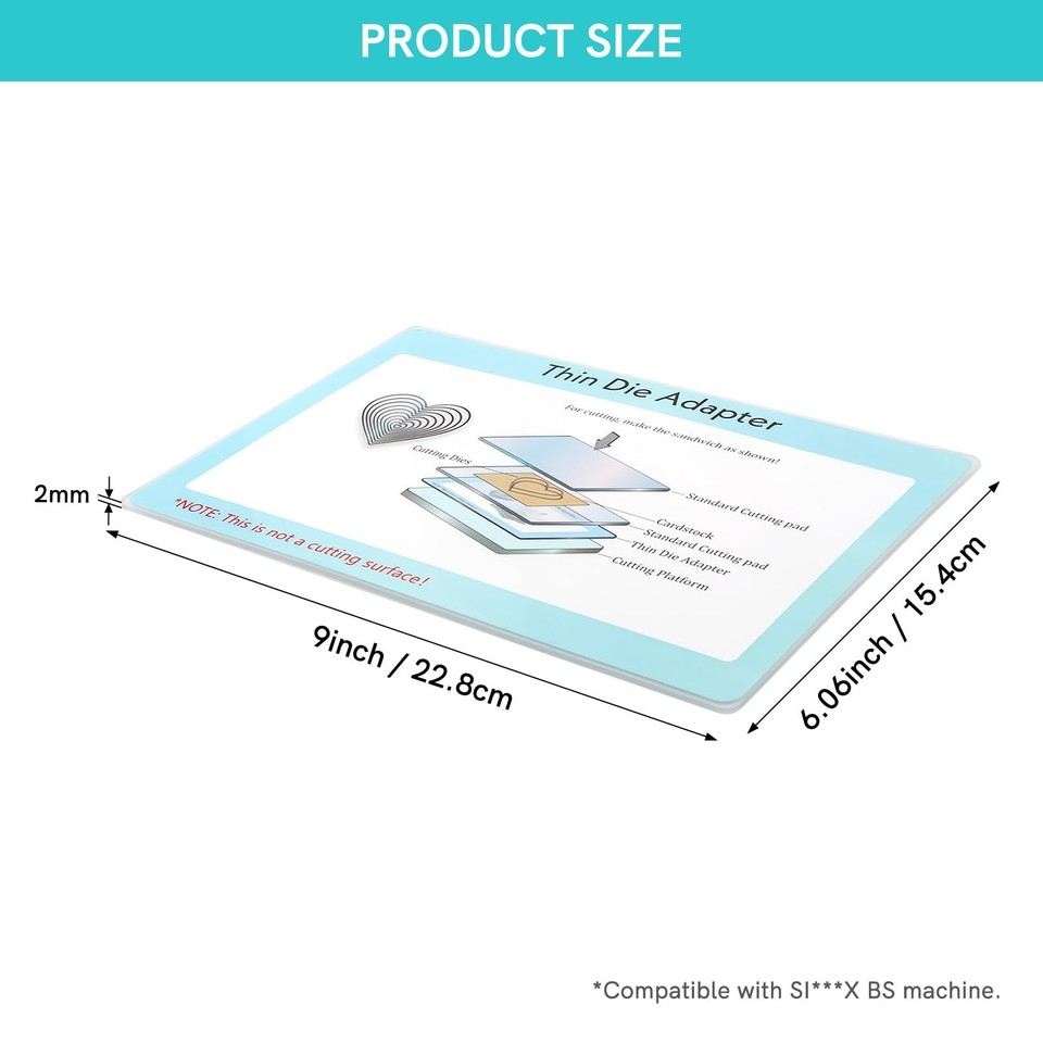 9x6inch Standard Adapter Pad for Sizzix Big Shot Machine, Thin Die ...