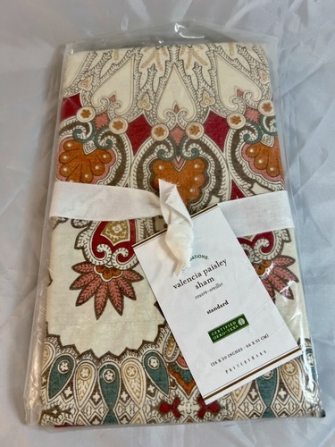 NEW Pottery Barn Valencia Paisley Medallion Standard Sham 26" x 20" 100 ...