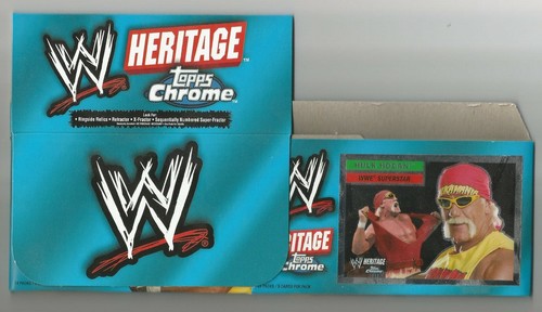 WWE TOPPS CHROME HERITAGE BOX WITH HULK HOGAN CARD ATTACHED! NEAR ...
