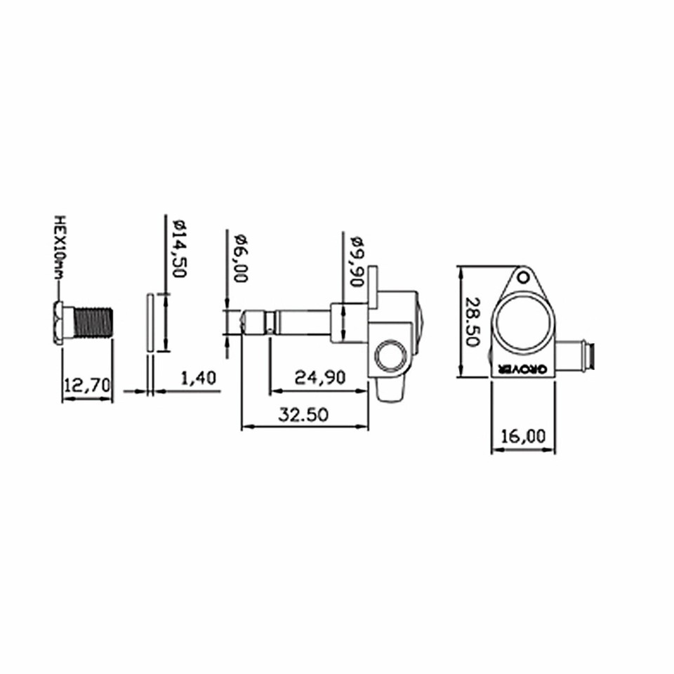 NEW Grover 106 Original Locking Rotomatic Tuners Keystone Buttons 3x3 ...