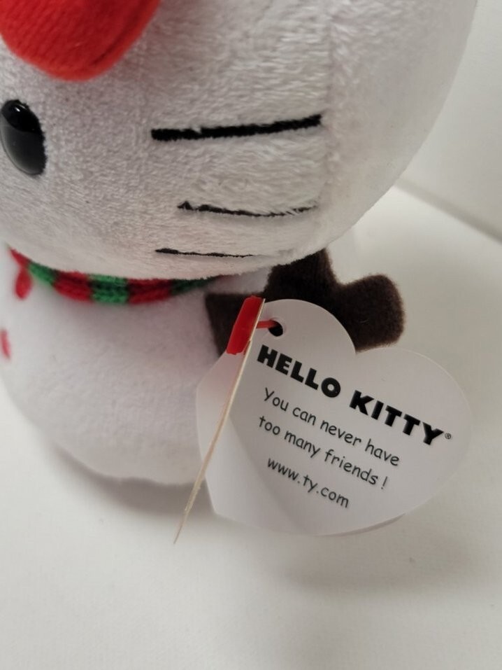 Ty Beanie Baby Hello Kitty Snowkitty Christmas Snowgirl Snowman 6" 15cm ...