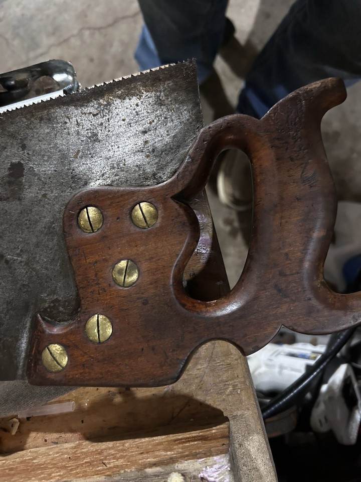 Antique H. Disston & Sons Hand Saw – Visible Etch – Straight Blade ...