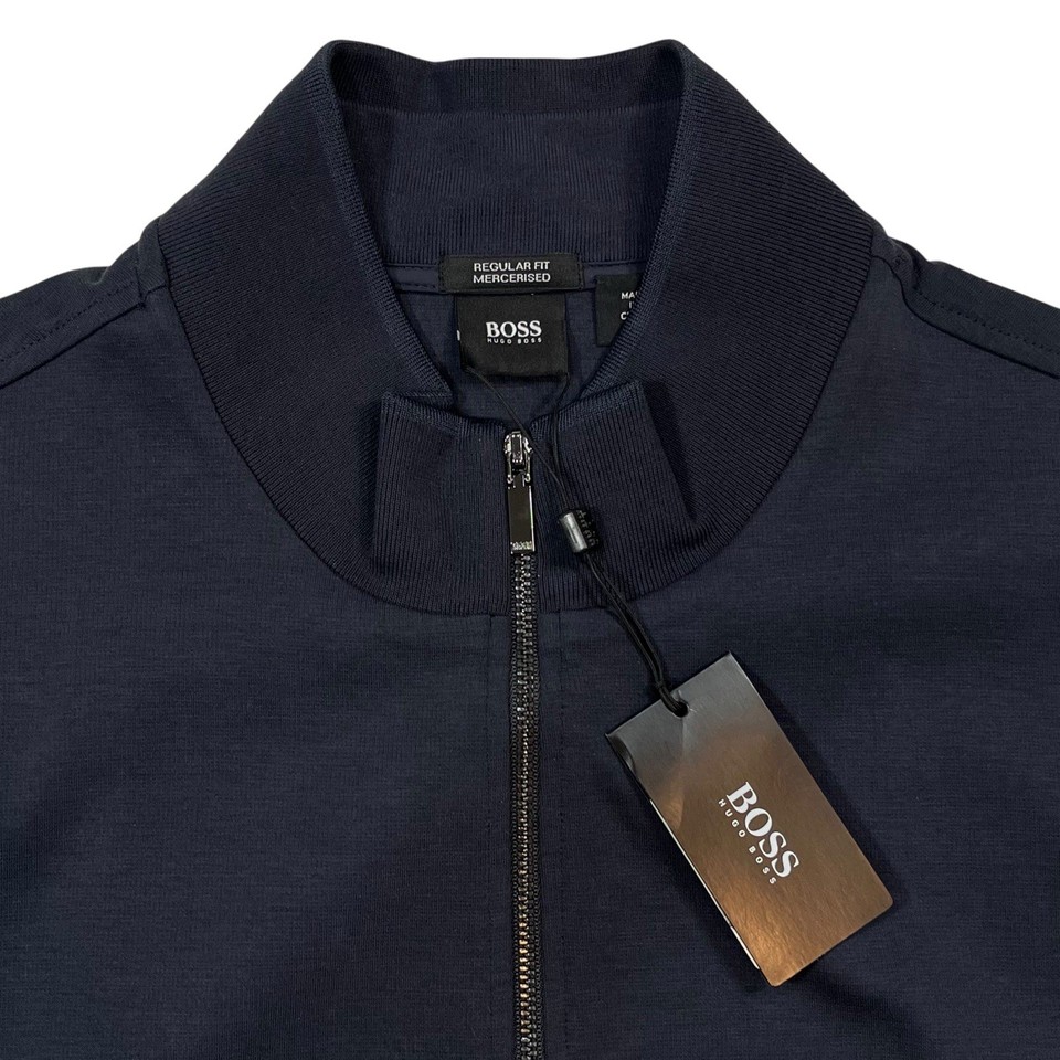 HUGO BOSS Sommers 12 XL Zip Jacket NEW NWT Mercerized Cotton DARK GREY ...