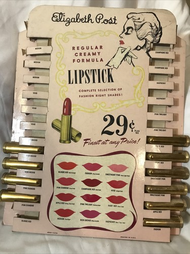 Vintage Store Counter Display Of Elizabeth Post Lipsticks. Rare! | eBay