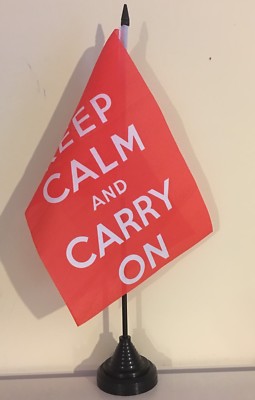 KEEP CALM AND CARRY ON TABLE FLAG 9" X 6" 22.5cm x 15cm flags | eBay UK