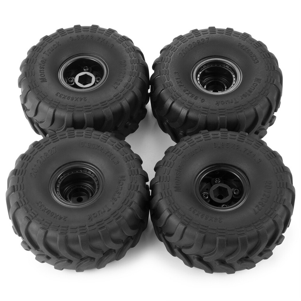 FLYXM Beadlock Wheel Huge Tire Monster Truck Tire for 1/18 TRX4MT FMS ...