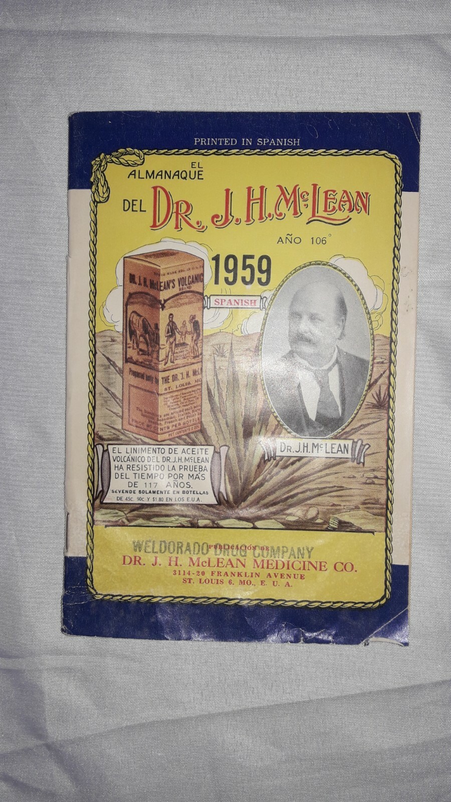 1959, The Almanac of Dr. J.H. McLean, In Spanish, Booklet, Printed in U ...