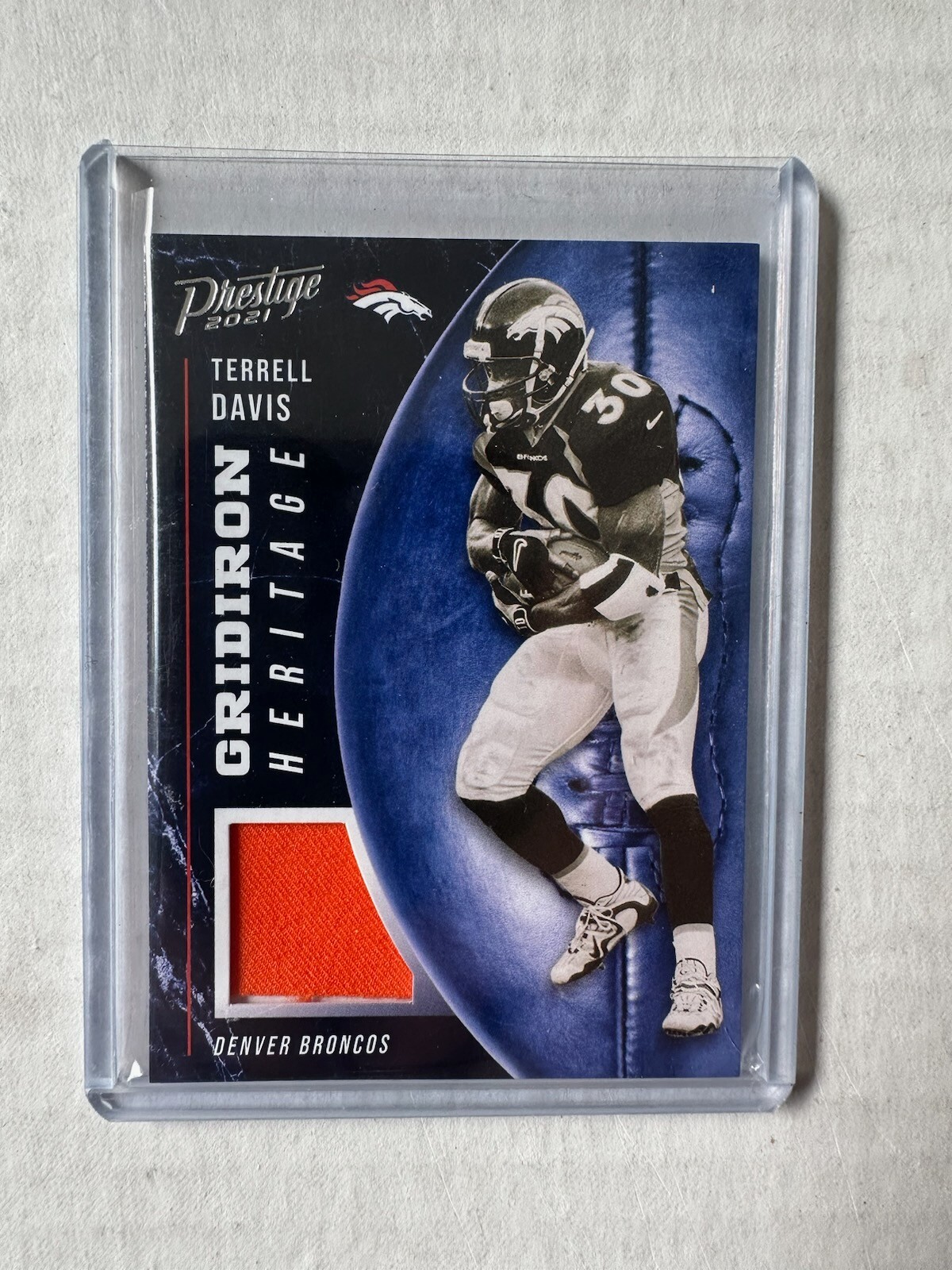 2021 Prestige Football Terrell Davis Gridiron Heritage Patch #GH-TD ...