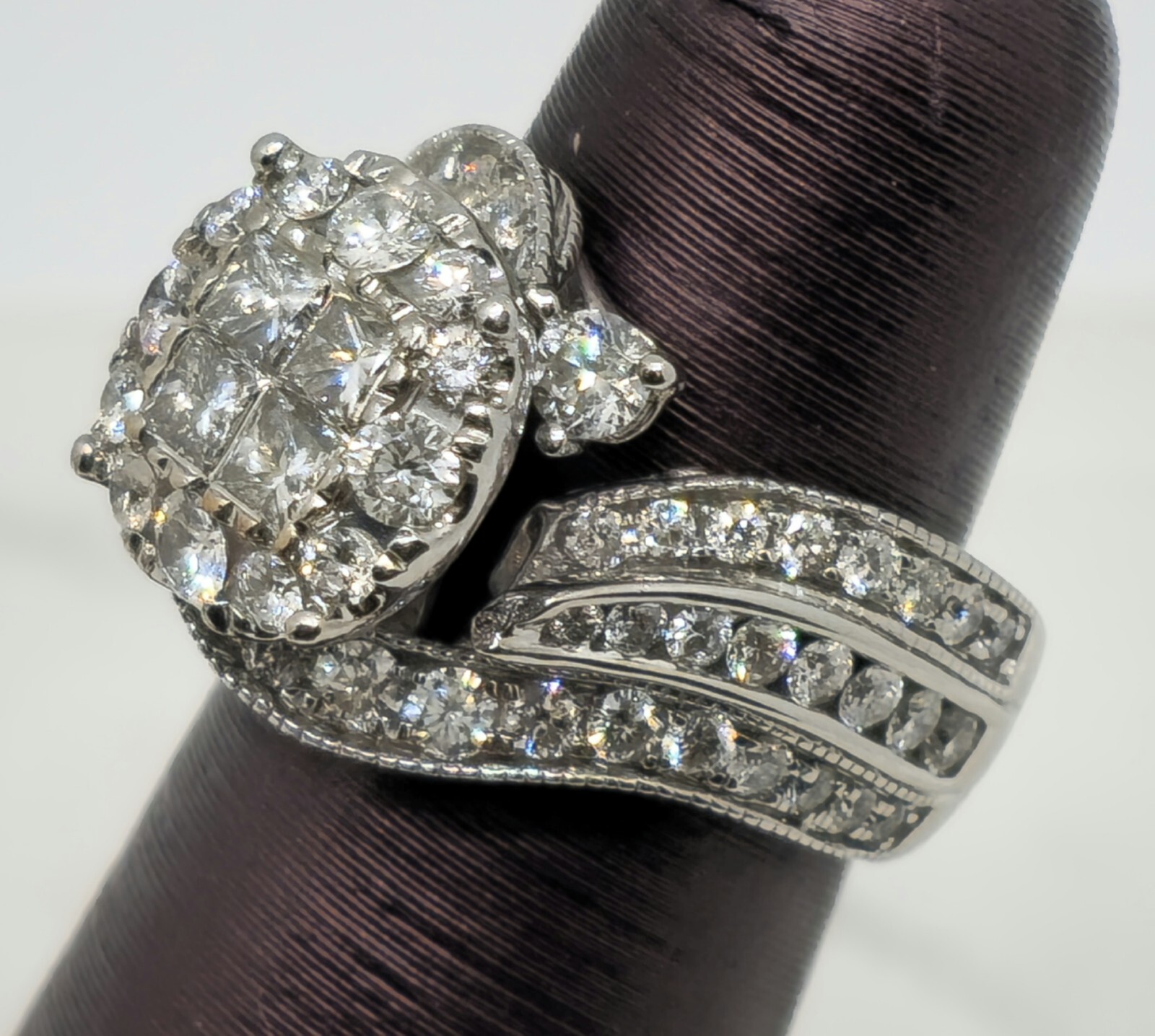 Brand Women Solid 14k White Gold 2.5 2 1/2 Ct Genuine Nat Diamond ...