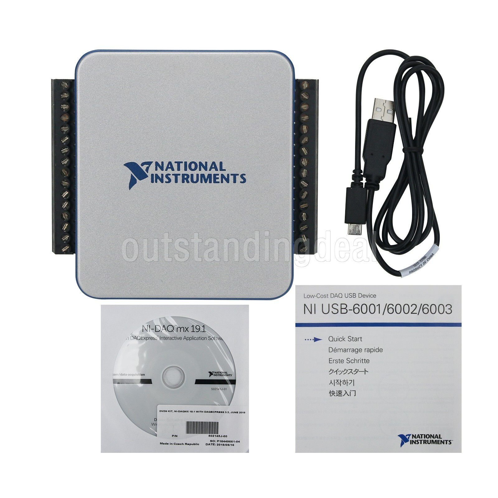 NI USB-6002 USB DAQ Data Acquisition Card 8AI 16-bit 2AO Digital I/O ...