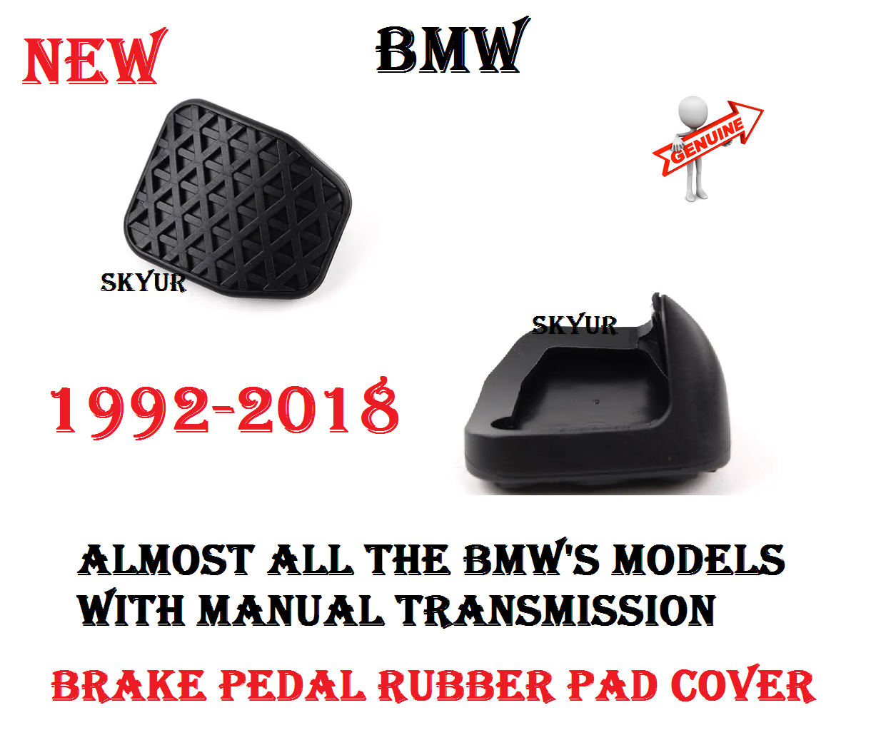 Brake Pedal Rubber Pad With Manual Transmission For BMW E36 E34 E39 E46 ...