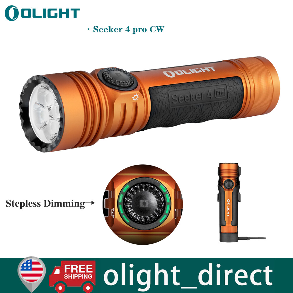 OLIGHT Seeker 4 Pro Rechargeable Flashlights with USB C Holster Orange ...