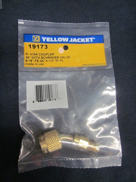 Ritchie Yellow Jacket 19173 45° R-410a 5/16" FEM Quick Coupler X 1/4 ...