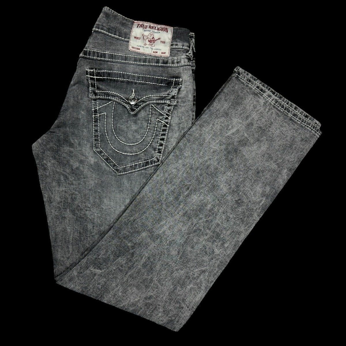 True Religion Jeans Mens Size 31x34 Ricky Big T Flap Relaxed True Religion Jeans Mens Size 31x34 Ricky Big T Flap Relaxed