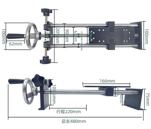 Horizontal Force Gauge Test Stand Push-Pull Force Meter Spiral Rack ...