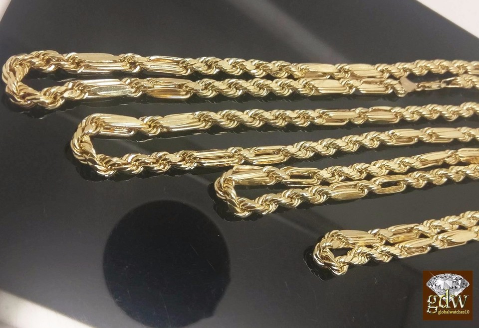 Real 10k Yellow Gold Milano Rope Chain Necklace 6mm 22" 24" 26" 28" 30 ...