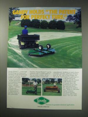 1991 Gandy Sweep Master Turf Brush Ad - Gandy holds the patent for ...