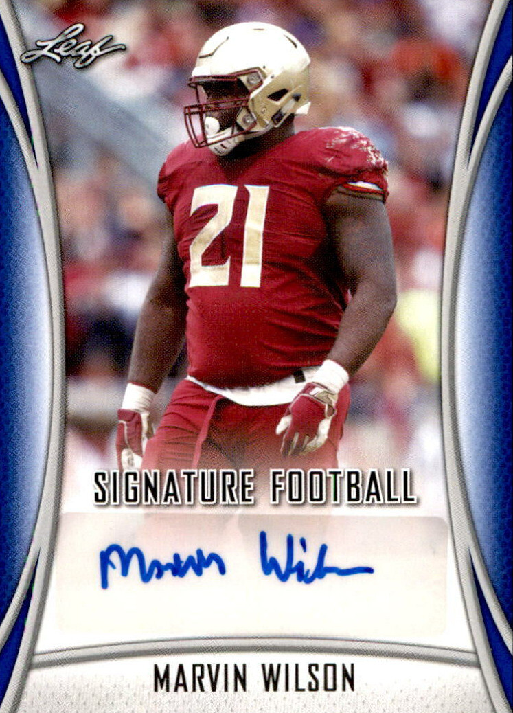2021 Leaf Draft - Autographs Blue #BA-MW1 Marvin Wilson (AU, RC) for ...