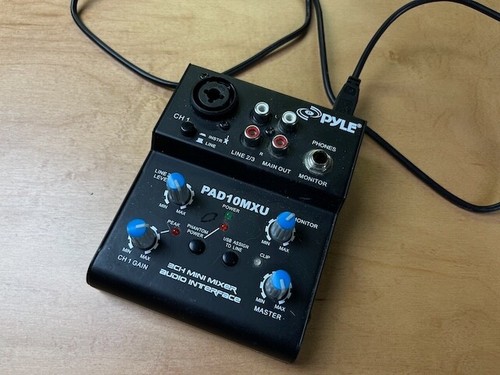 Pyle PAD10MXU 2 Channel Mini Mixer With USB Audio Interface DJ 18V ...