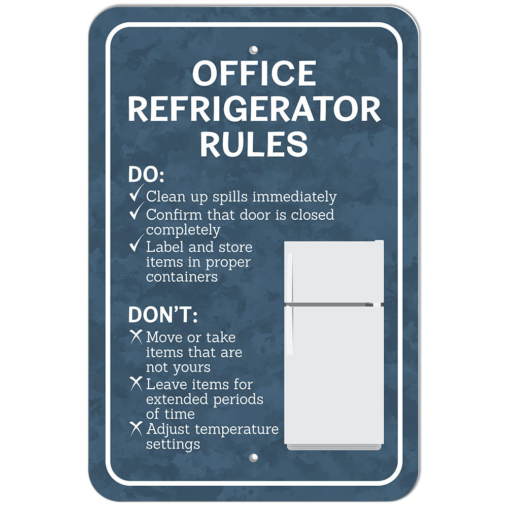 Plastic Sign Office Refrigerator Rules | eBay