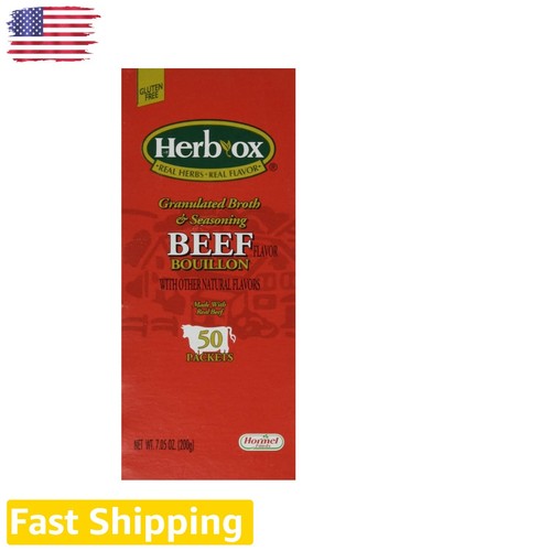 Savory Granulated Beef Bouillon Packets - 50 Count Box for Culinary ...