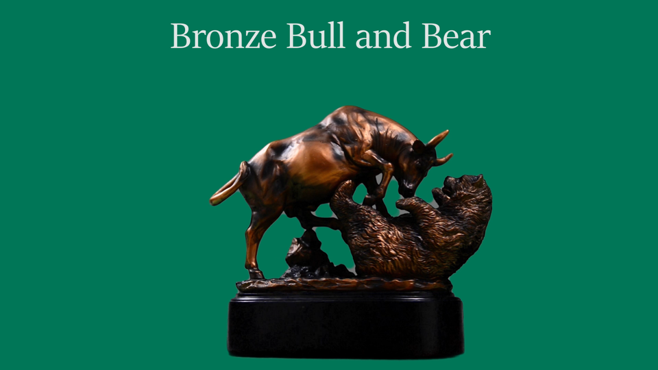 Bull and Bear Statue, Wall Street Bull Statue, Stock Market Gifts for ...