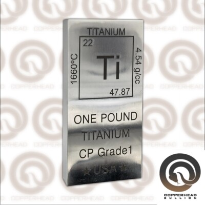1 lb Pound (16 oz) Titanium Bar Element Design .996 Fine CP Grade 1 ...