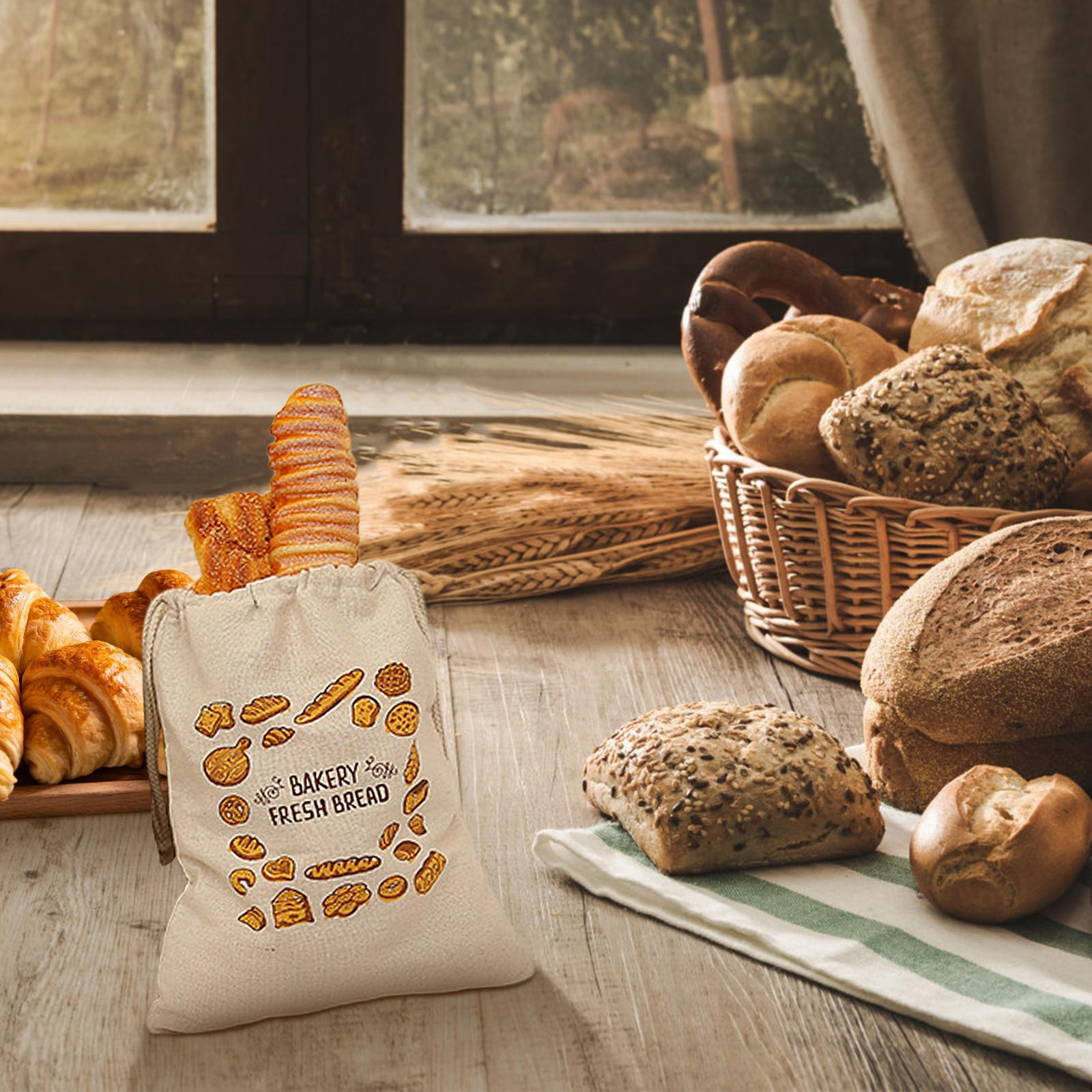 Eco Linen Food Storage Bag Bread Bag Onion/Potato Drawstring Bag 29cm*36cm | eBay