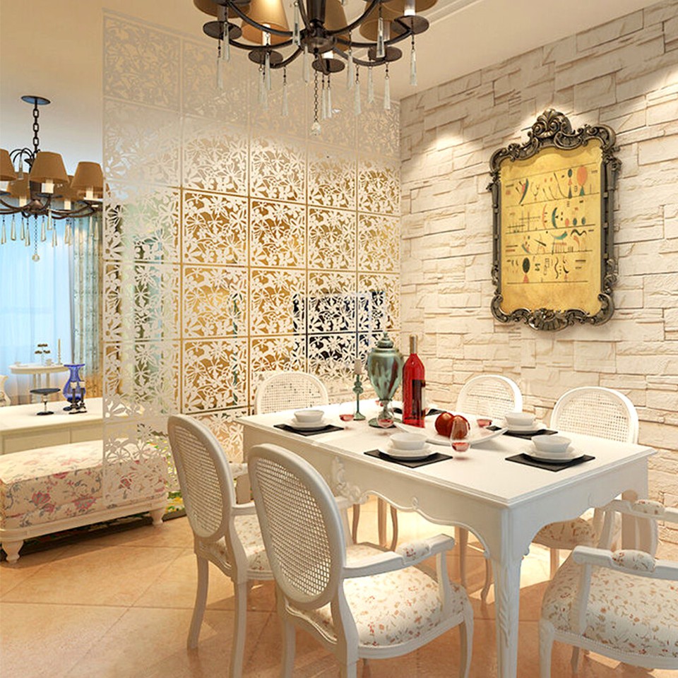 12Pcs White Room Divider Partition Hanging Screen Wall Decals DIY Home ...