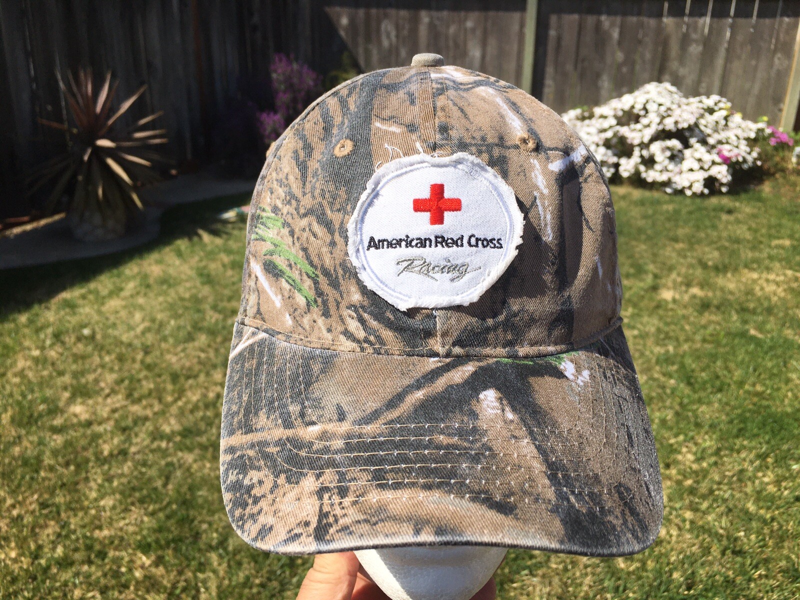 Vintage AMERICAN RED CROSS RACING Camouflage Adjustab… - Gem