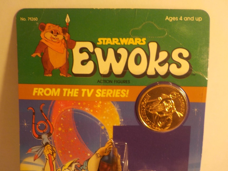 LS Vintage Star Wars 1985 Ewoks The Cartoon Logray With Coin Unpunched ...