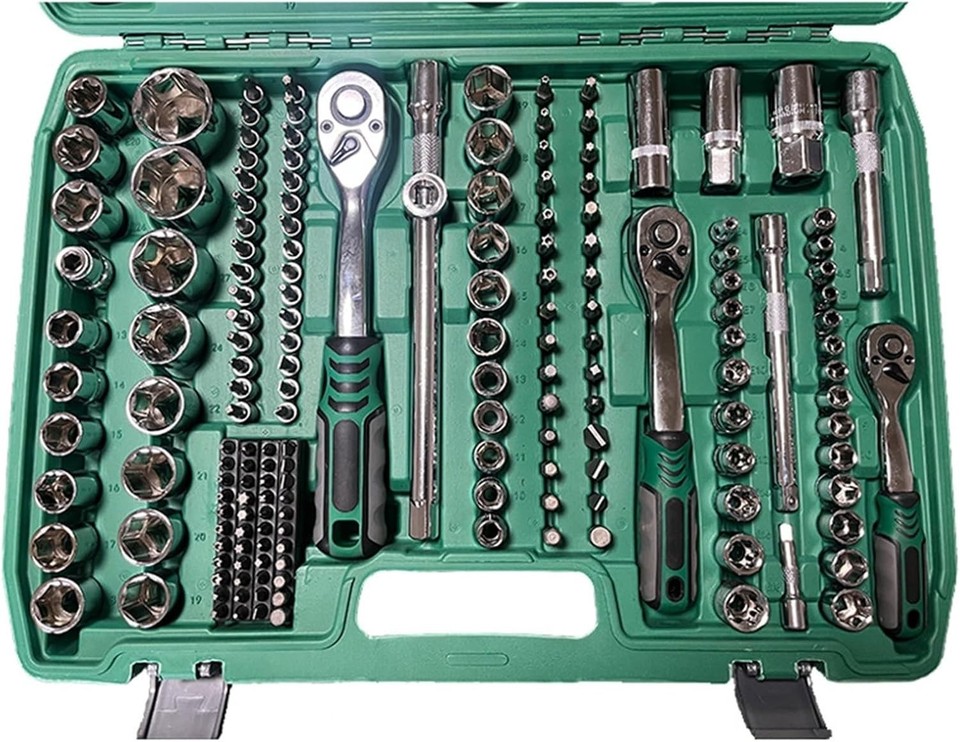 216Pcs Mechanics Tool Set 1/4" 3/8" 1/2" Socket Wrench Set Repair Tool ...