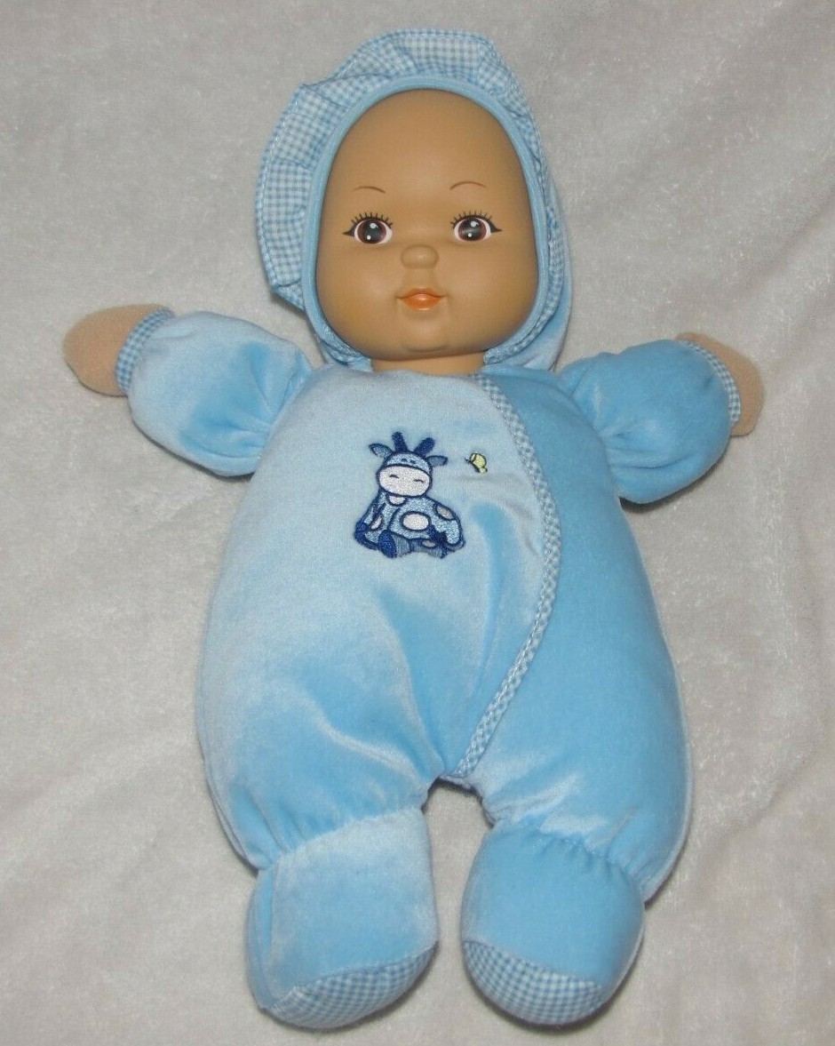 Gi-Go Gigo Stuffed Plush Cloth Baby Doll Blue Cow Plaid Gingham ...
