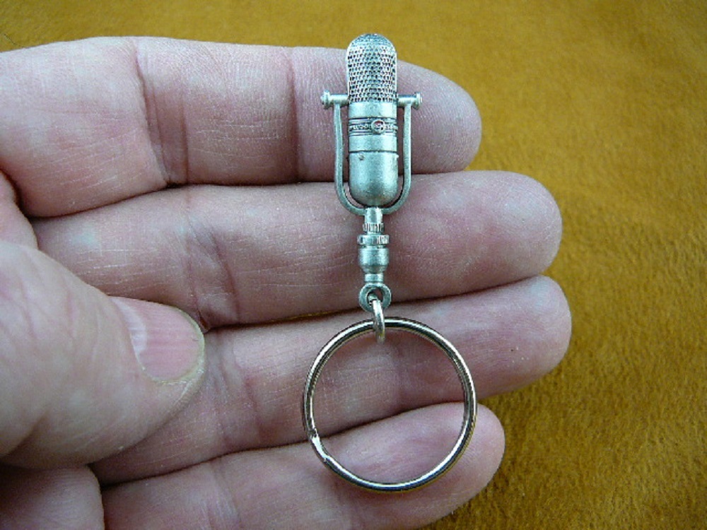 (M-5-D) RCA 77D/DX Microphone Mic keychain KEY CHAIN pewter I love mics ...