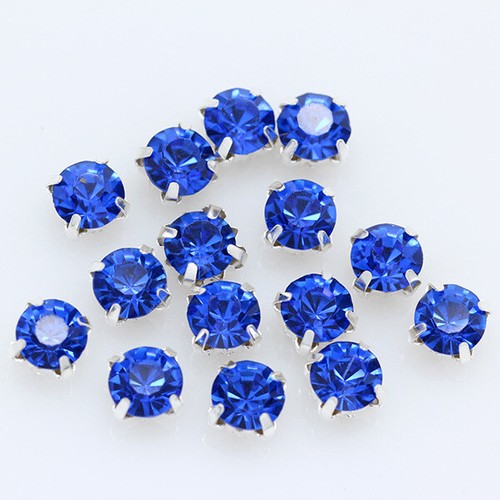 1440pcs 4mm Round Glass Crystal Rhinestone Sew on Silver Bottom Beads ...