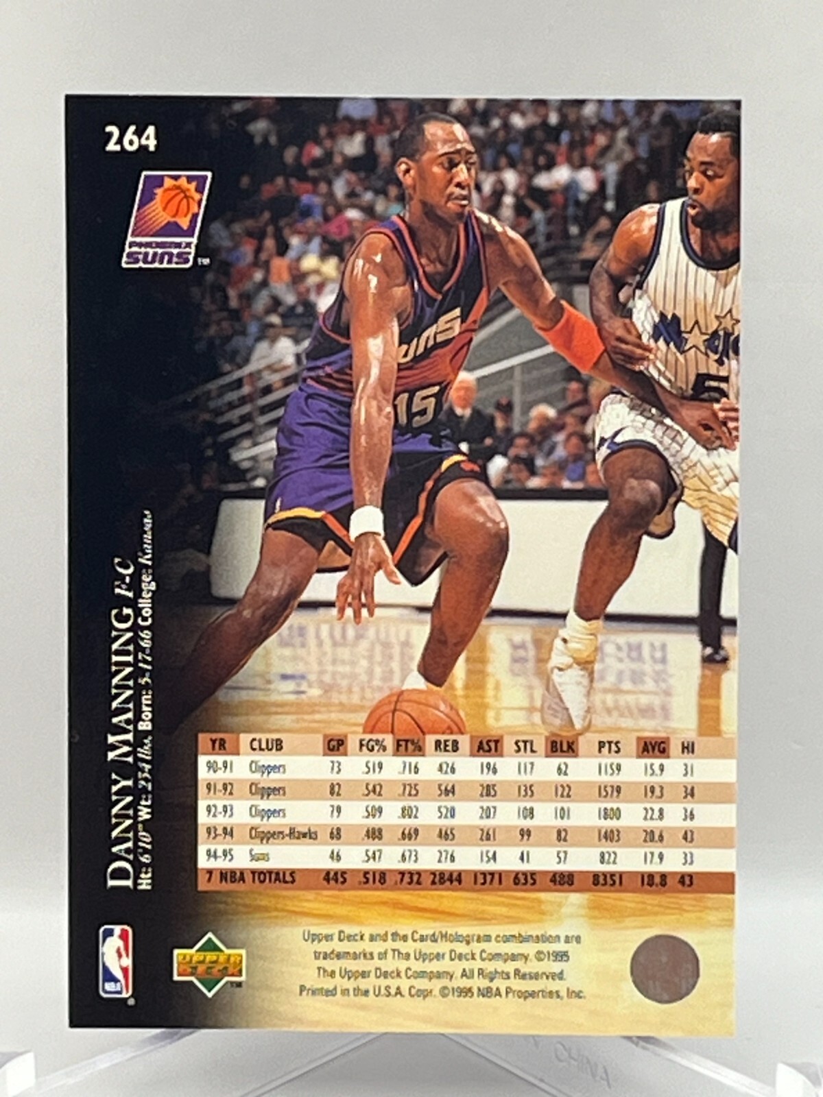 1995-96 Upper Deck NBA Card #264 Danny Manning Phoenix Suns - Electric ...
