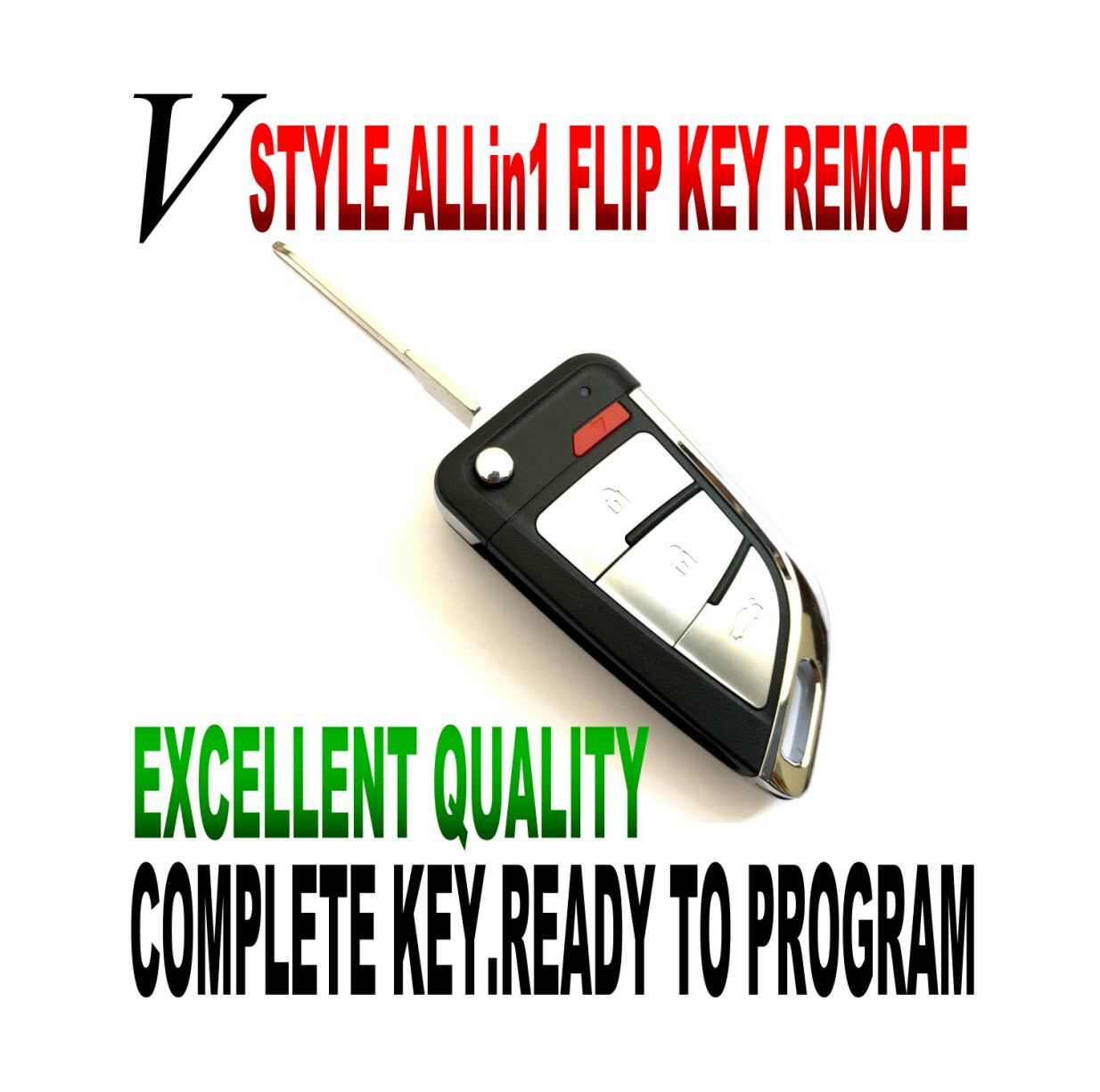 V-KEY FLIP KEY FOB FOR 01-02 CHEVY SILVERADO 01-04 S10 REMOTE KEYLESS ...