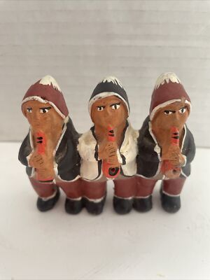 Folk Art Clay Sculpture 3 Musicians Peru? 3” H x 3 1/2” W | eBay