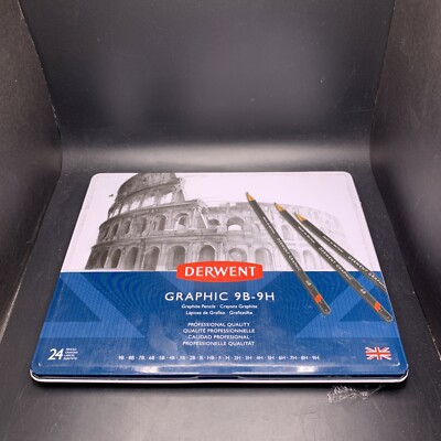 Derwent Graphic Pencils, Metal Tin no. (34202) Pencil Hardness of 9B-9H ...